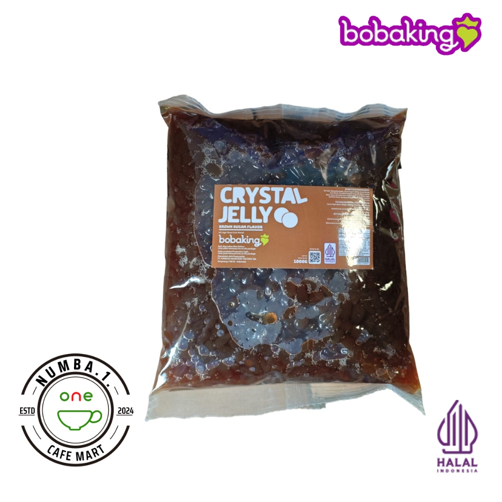 Jual 1 kg Bobaking Crystal Jelly Boba Brown Sugar (topping minuman ...