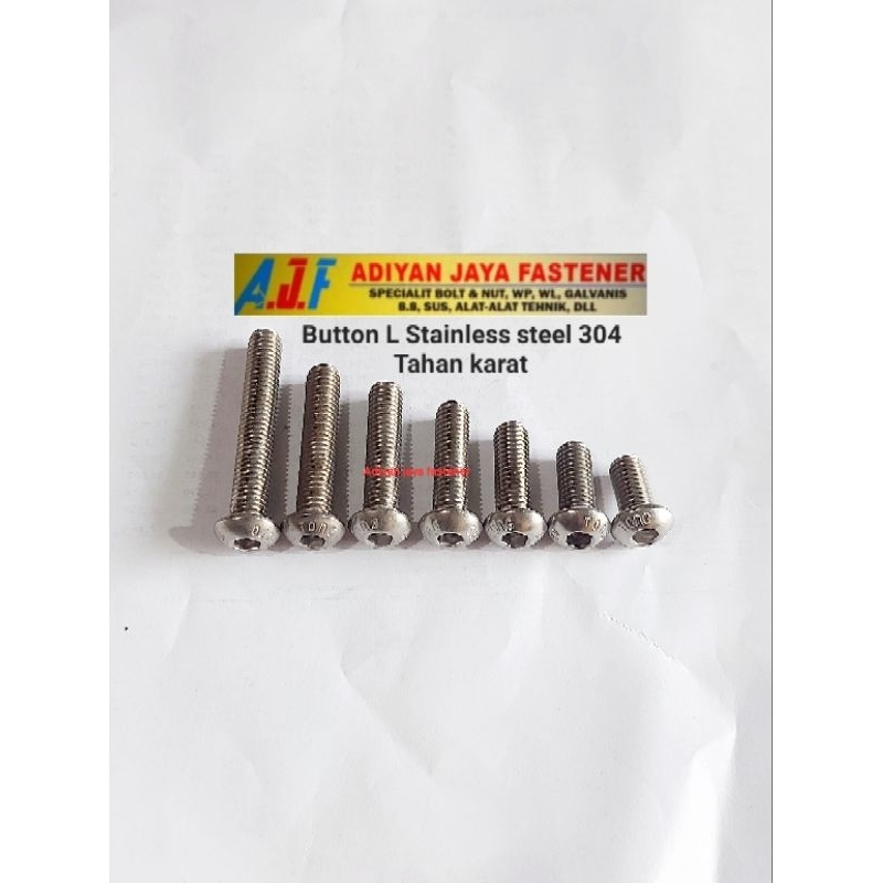 Jual BAUT BUTTON L / DRAT BAUT 8 /m.5 ( panjang 8mm s/d 7cm ) p.0,8 SS 304 | Shopee Indonesia