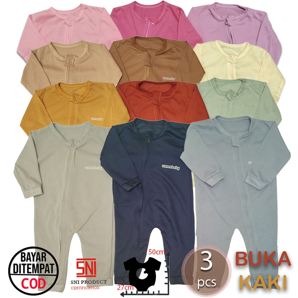 Jual ummababyshop 3 pcs Sleepsuit Bayi Baru Lahir Buka Kaki Romper Bayi ...