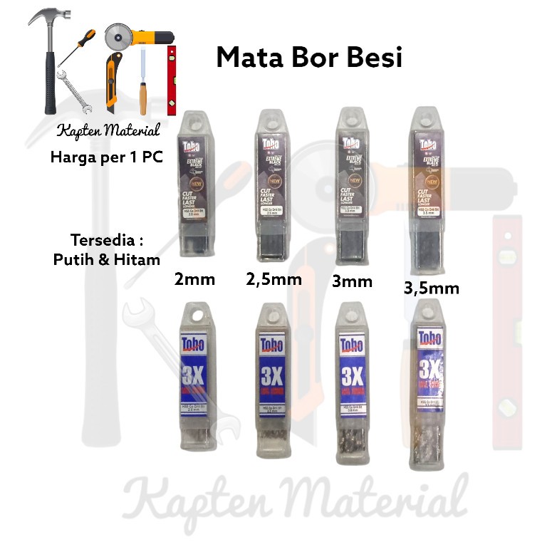 Jual Mata Bor Besi 2mm | Bor Besi Toho 2,5mm | Isi Bor Besi 3mm 3,5mm ...