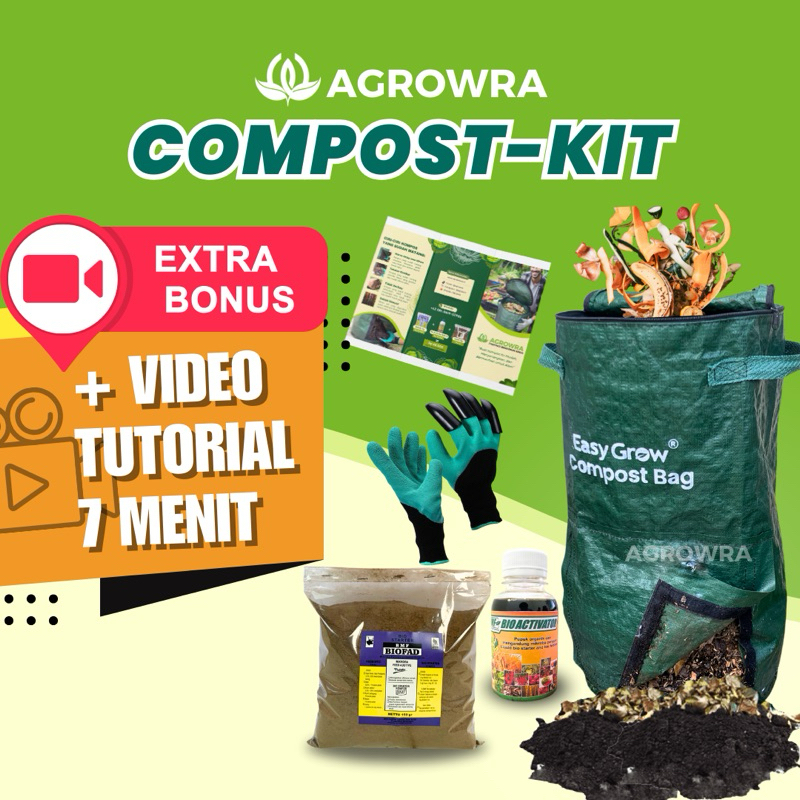 Jual Agrowra COMPOSTKIT Paket Alat Komposter Compost Bag Biofad Rumah ...