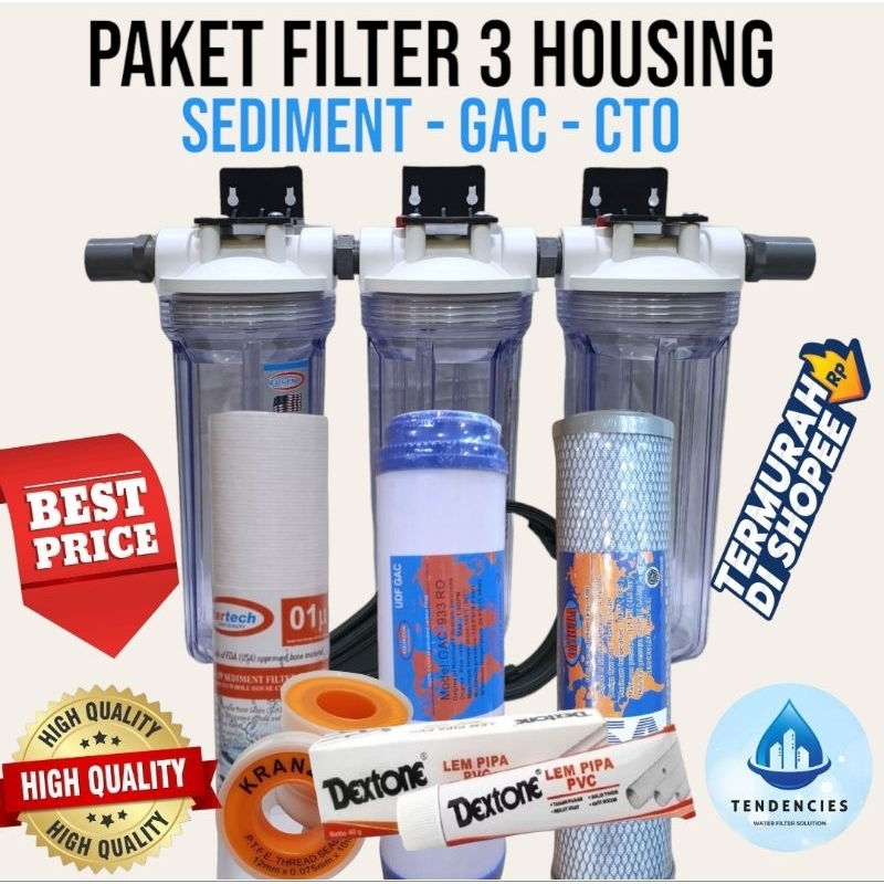 Jual PAKET FILTER AIR SUMUR ATAU PDAM 3 TAHAP/ PAKET HOUSING FILTER 10 ...