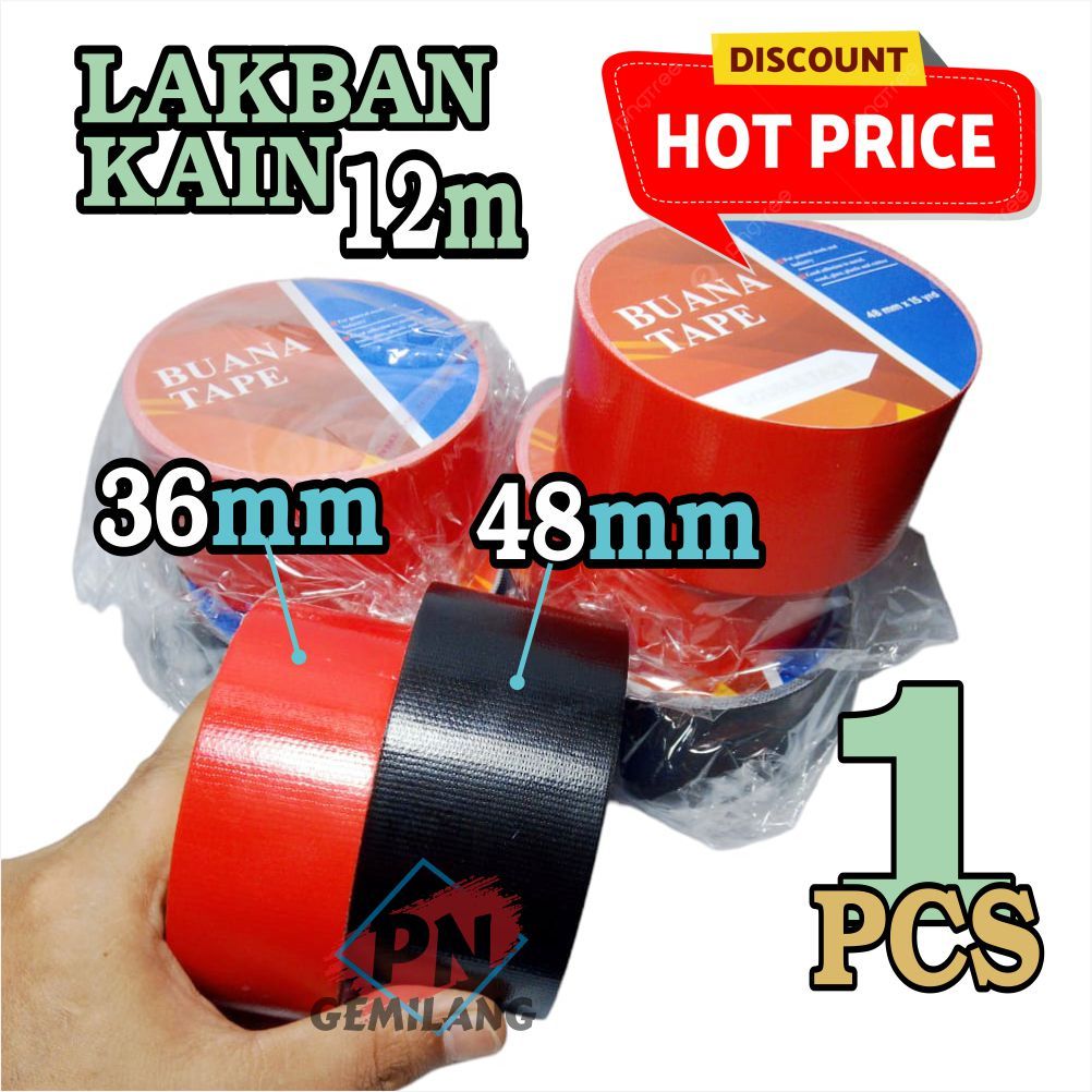Jual HARGA MURAH LAKBAN KAIN KUAT, CLOTH TAPE, LAKBAN HITAM, LAKBAN ...