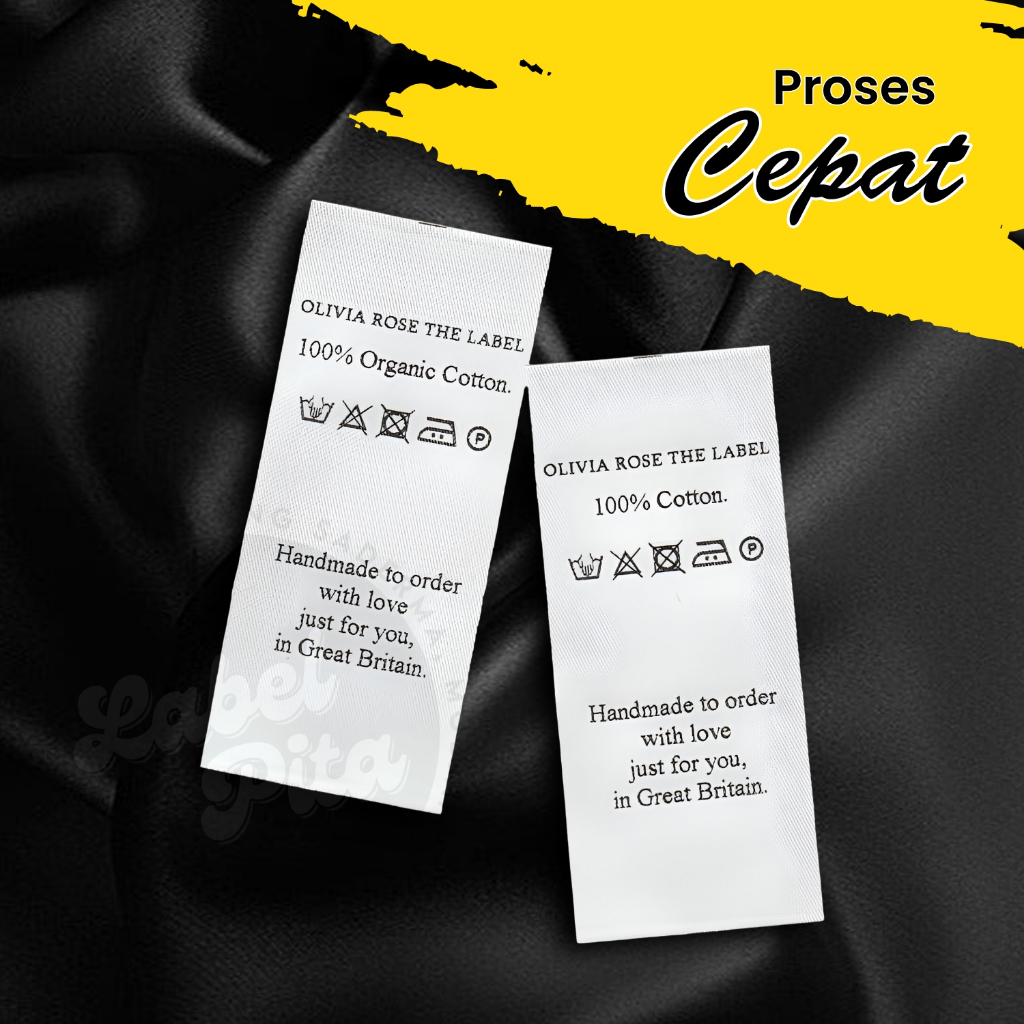 Jual Label Baju Label Pakaian Label Custom Label cuci label Pita 2,5cm ...