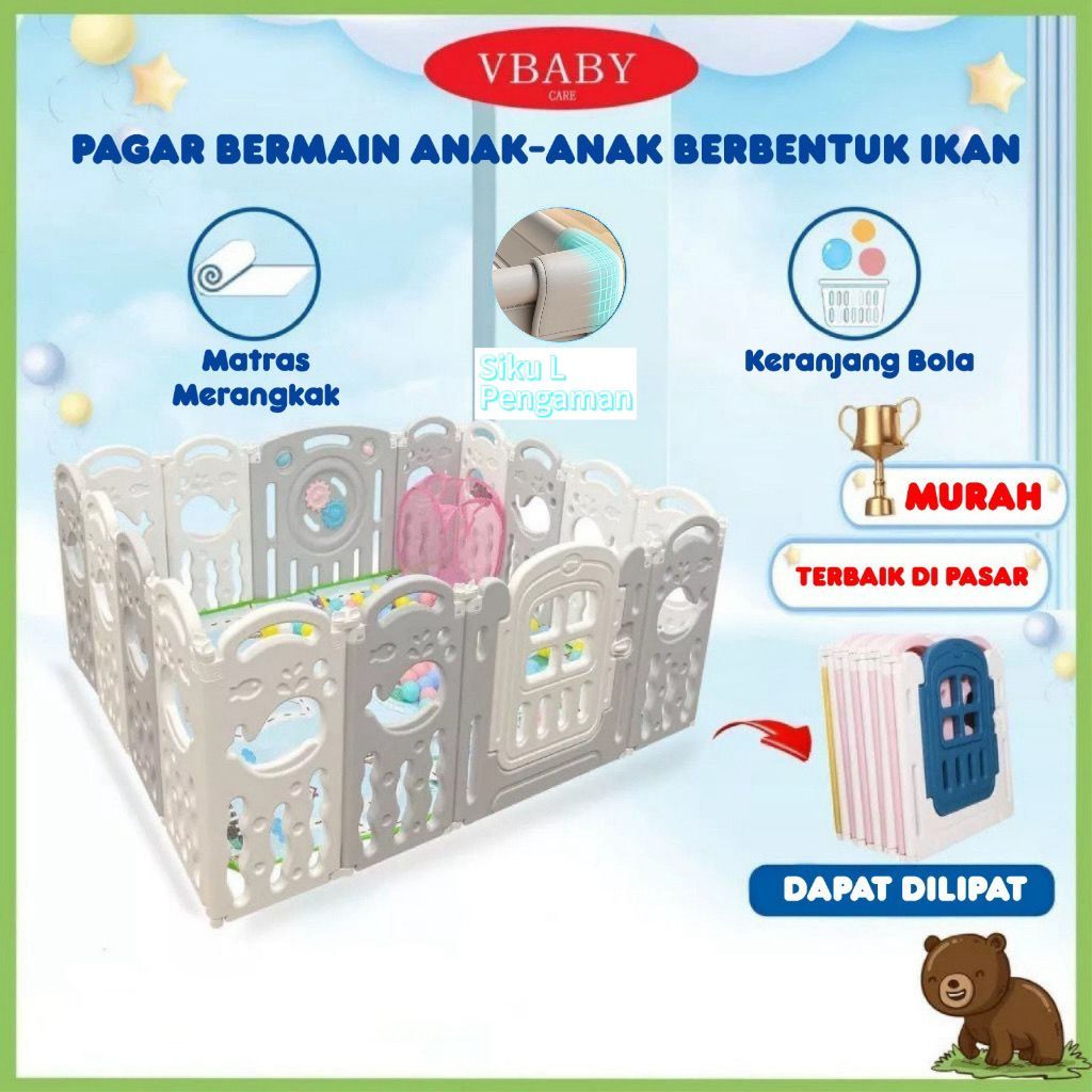 Jual V-BABY CARE Pagar balita / pagar bermain anak / BabyFence Import ...