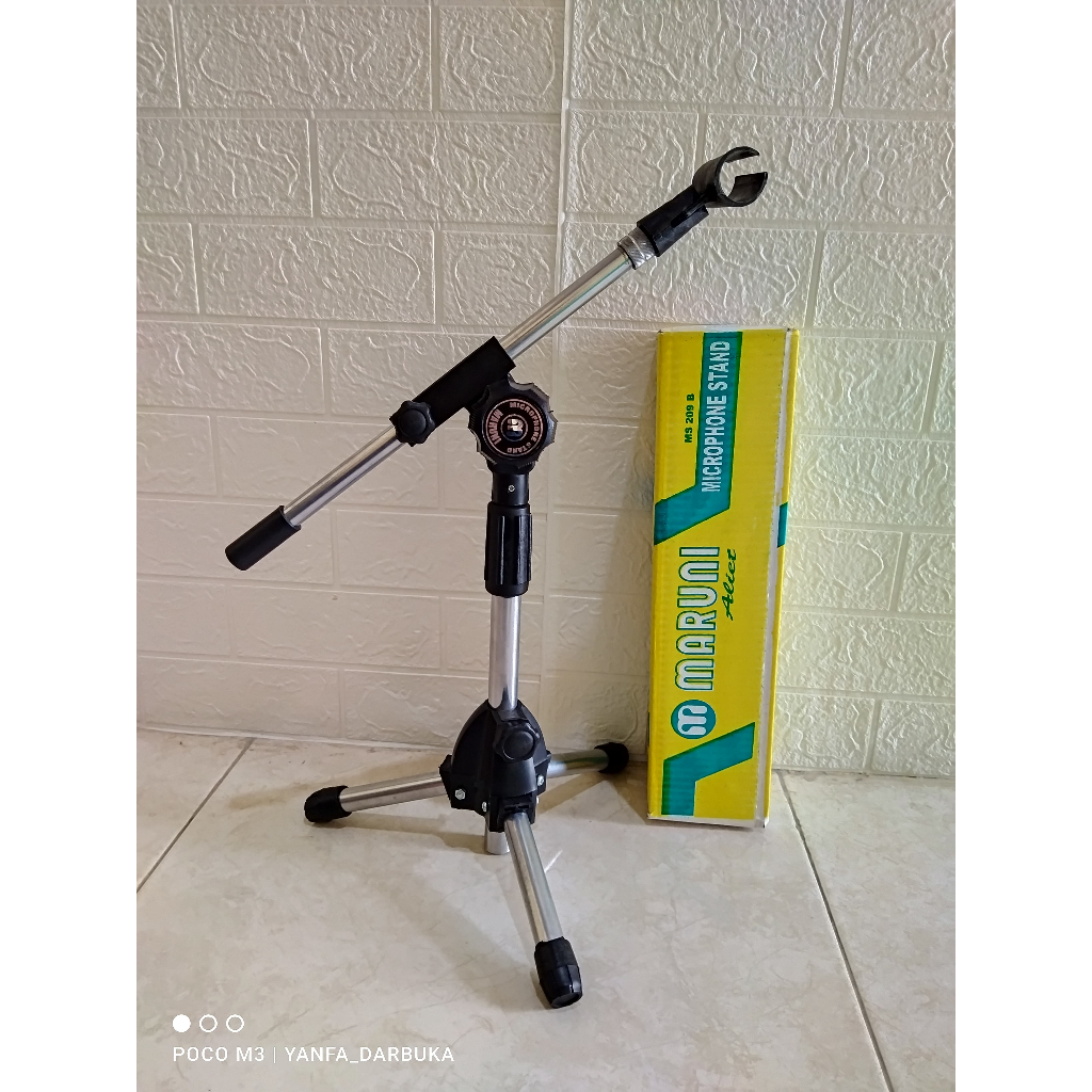 Jual Stand Microphone Maruni Silver Hitam + Holder Mic Stand Microphone ...