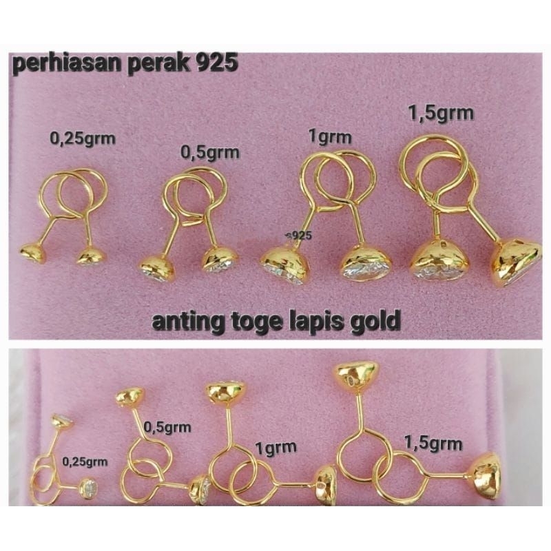 Jual ANTING TOGE PERAK 925 LAPIS MAS | Shopee Indonesia
