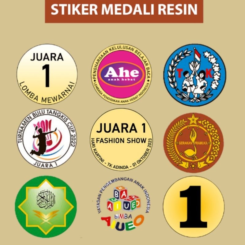 Jual Stiker Glossy Medali Resin Custom Berkualitas | Shopee Indonesia