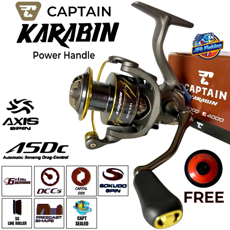 Jual Reel Captain KARABIN 1000/2000/3000/4000 6+1Bb Power Handle ...