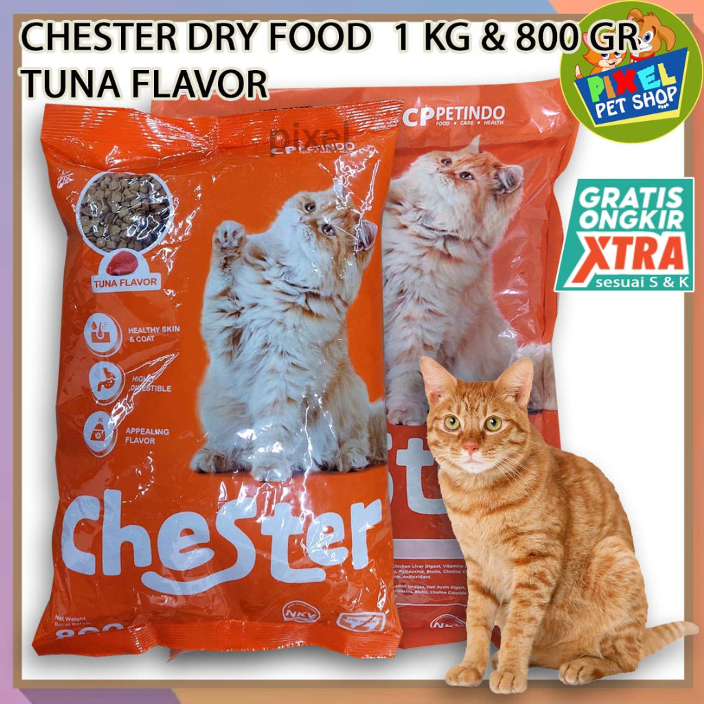 Jual Chester Tuna Cat Food 1 kg dan 800 gr , Makanan Kucing Cat Dry ...