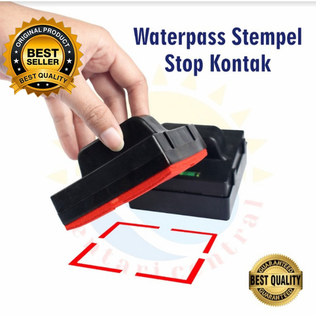 Jual Waterpass Stample Stop Kontak Free Tinta Kotak Stempel | Shopee Indonesia