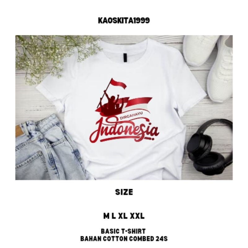 Jual Kaos Bendera Indonesia 17an Merdeka | Murah Sablon Digital Unisex ...