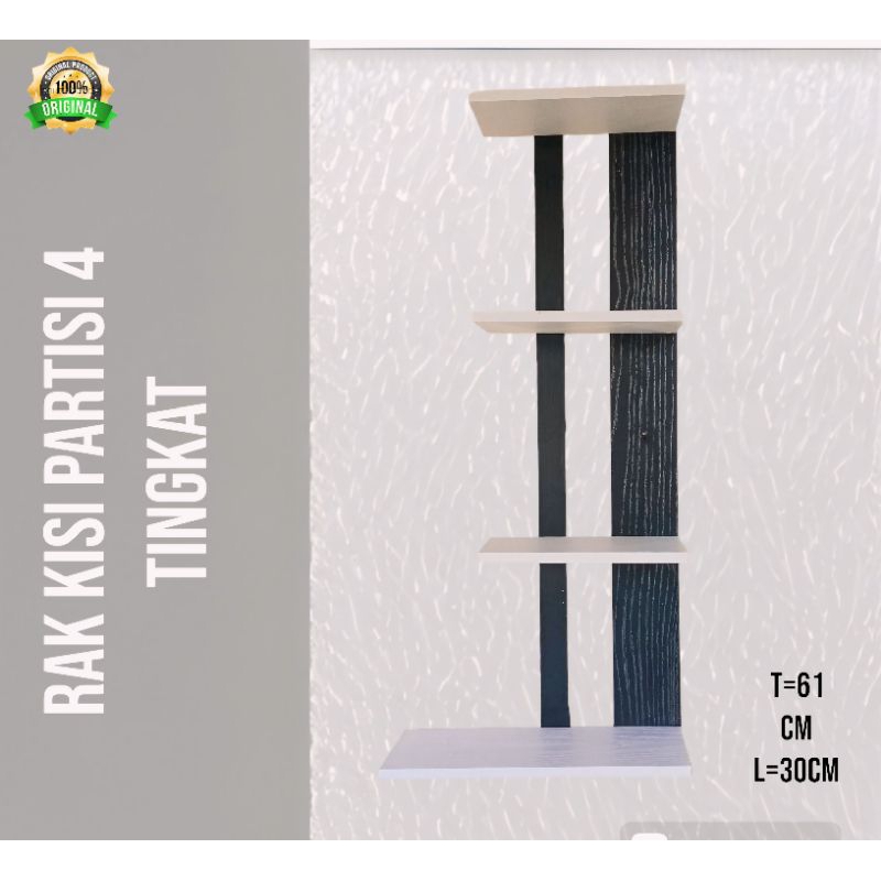 Jual RAK KISI PARTISI 4 SUSUN// RAK HIASAN DINDING SERBAGUNA ...