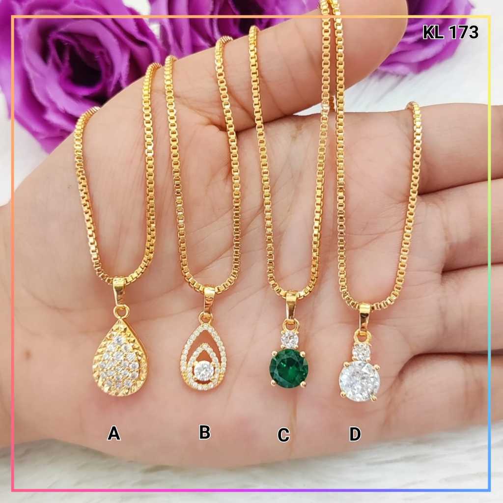 Jual Cute Jewelry Kalung Dewasa Itali Liontin Oval Full Permata ...