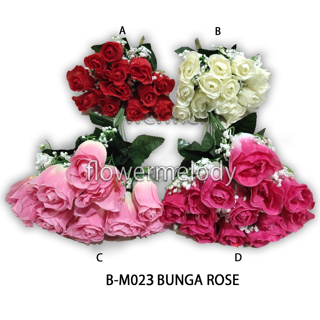 Jual [12PCS] BUNGA MAWAR (B-M023) | Shopee Indonesia