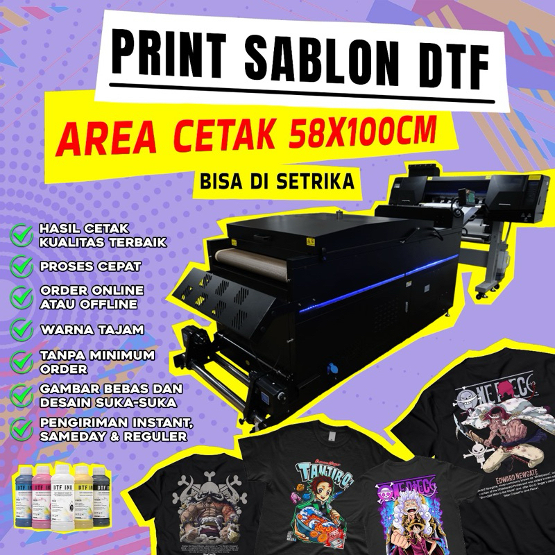 Jual Personamu DTF Print cetak DTF Premium Meter Sablon Custom Kualitas ...