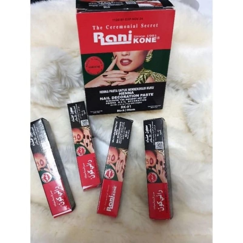 Jual Rani Kone Nail Henna Black / Henna Kuku Rani Hitam 6gr | Shopee ...