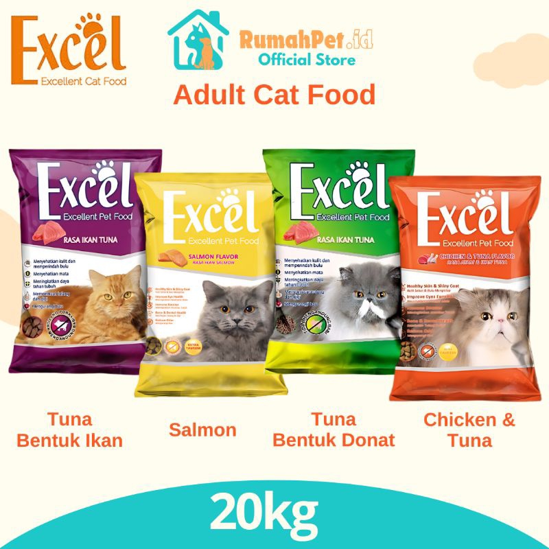 Jual Excel Adult Cat Food 20kg Excel Makanan Kucing Dewasa 20kg ...