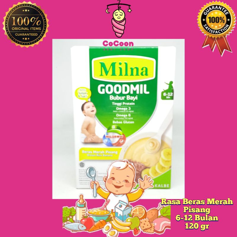 Jual Bubur Bayi Sehat Gluten Free Milna Goodmill Beras Merah Pisang 120 ...