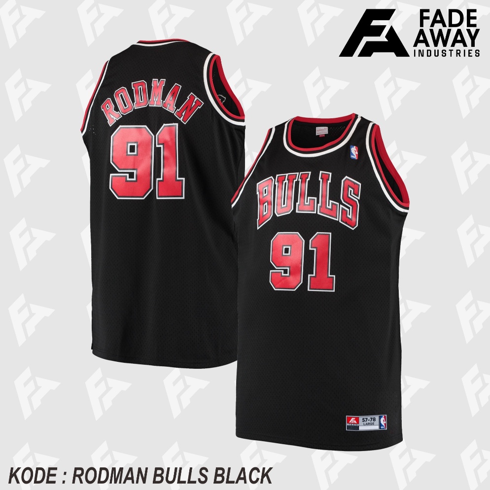 Jual KODE E82S JERSEY BASKET NBA DENNIS RODMAN 91 BULLS BLACK | Shopee ...