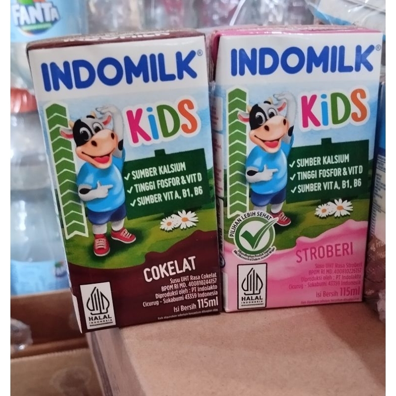 Jual INDOMILK KIDS KOTAK susu UHT rasa coklat strawberry Vanilla 115ml × 5pcs | Shopee Indonesia