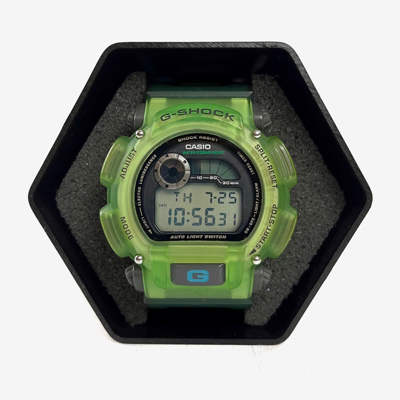 Jual vintage watch casio gshock dw9000 green clear jelly band and bezel ...