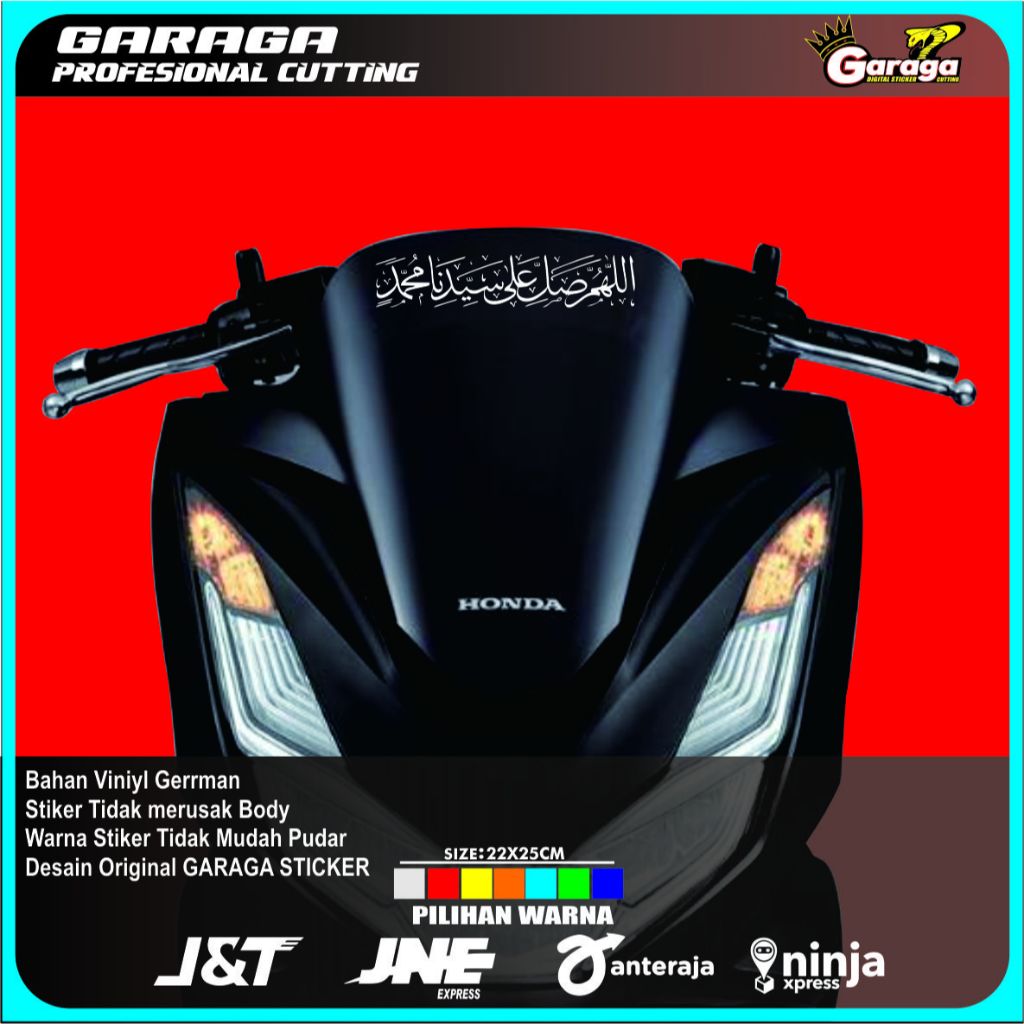 Jual STIKER SHOLAWAT Cutting Sticker VISOR MOTOR PCX NMAX Kaligrafi ...