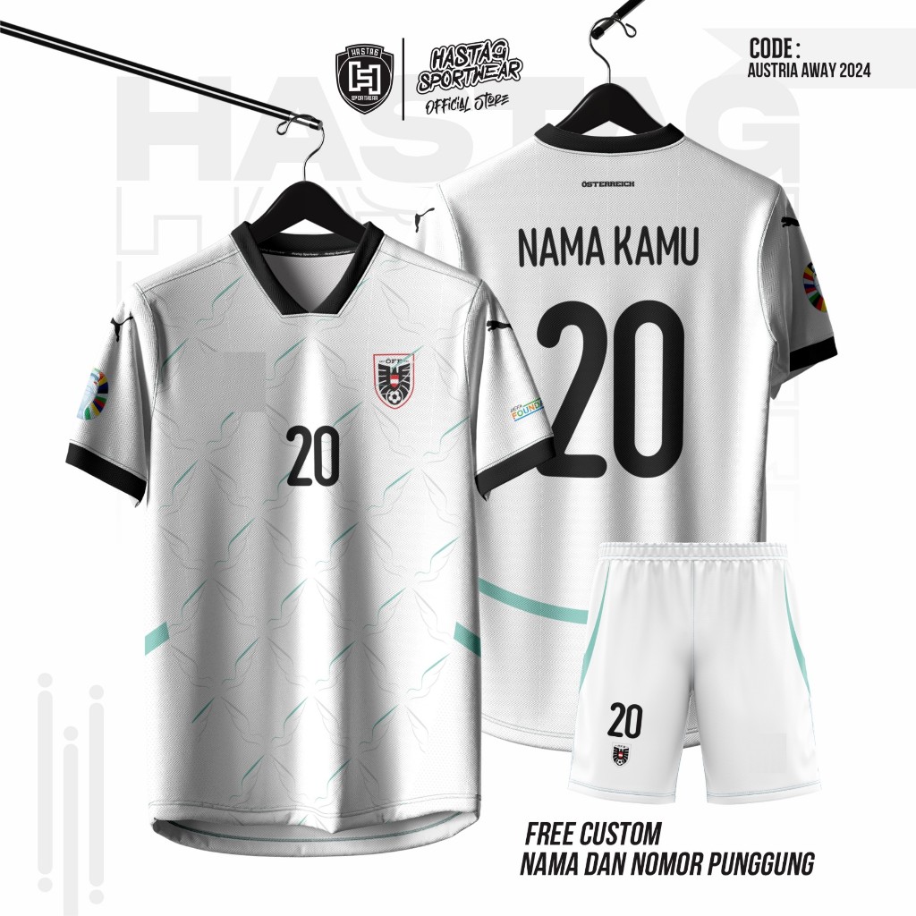 Jual JERSEY TIMNAS AUSTRIA AWAY 2024 TERBARU FULL PRINTING FREE CUSTOM NAMA DAN NOMOR PUNGGUNG ...