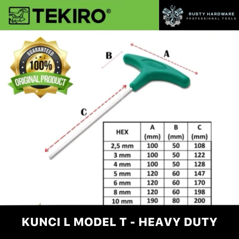 Jual TEKIRO – KUNCI L MODEL T (HEAVY DUTY). 100% ORIGINAL | Shopee ...