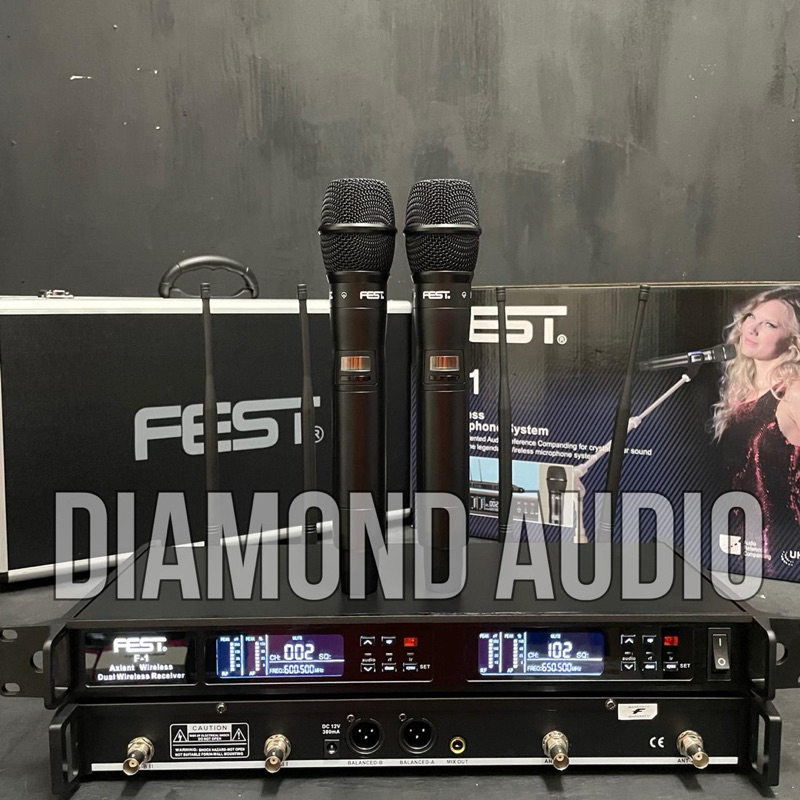 Jual Mic Wireless Fest F1 Uhf Handheld Original Microphone F 1 Digital ...