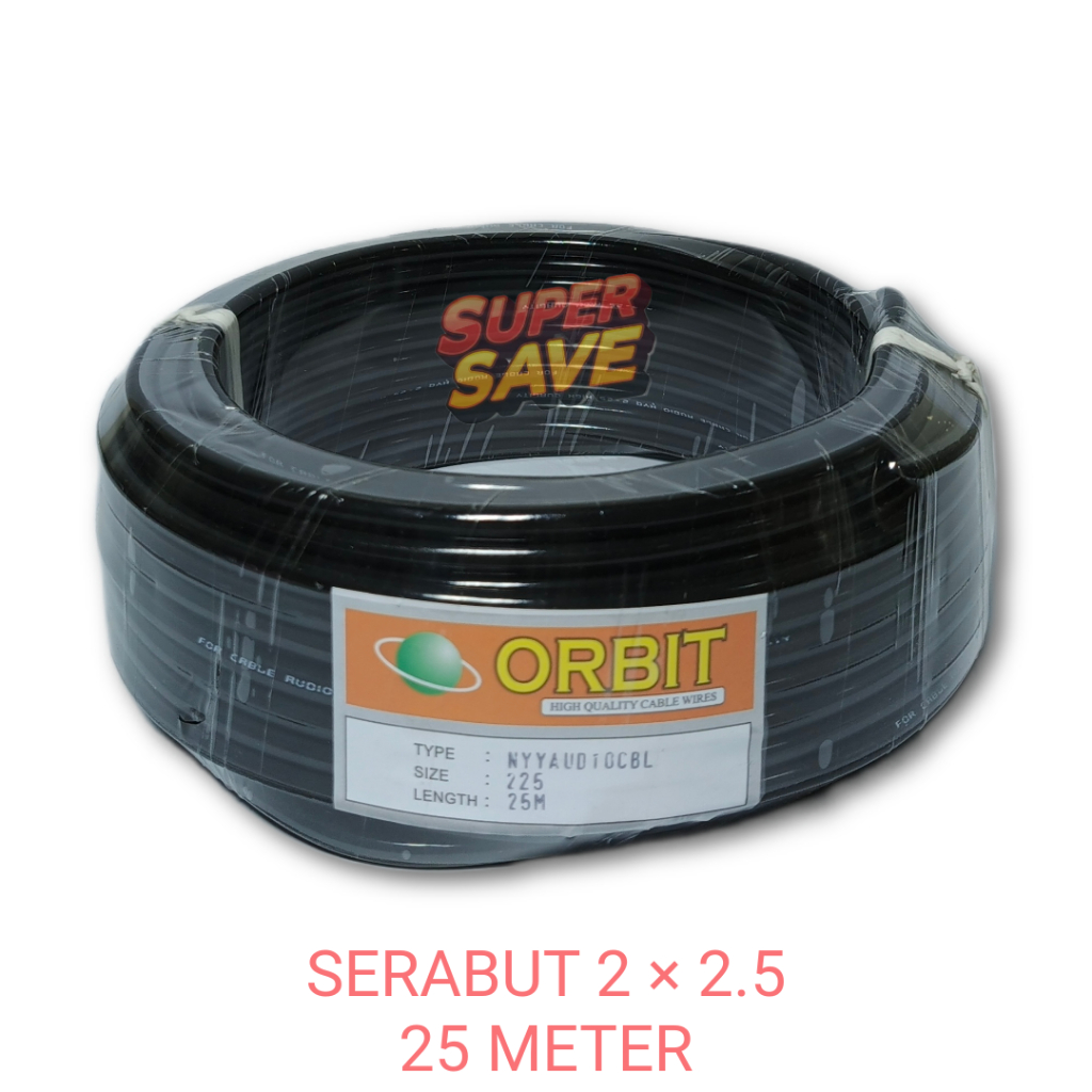Jual Kabel Listrik / Audio ORBIT NYYHYO 2 x 2.5 Panjang 25 Meter Full ...