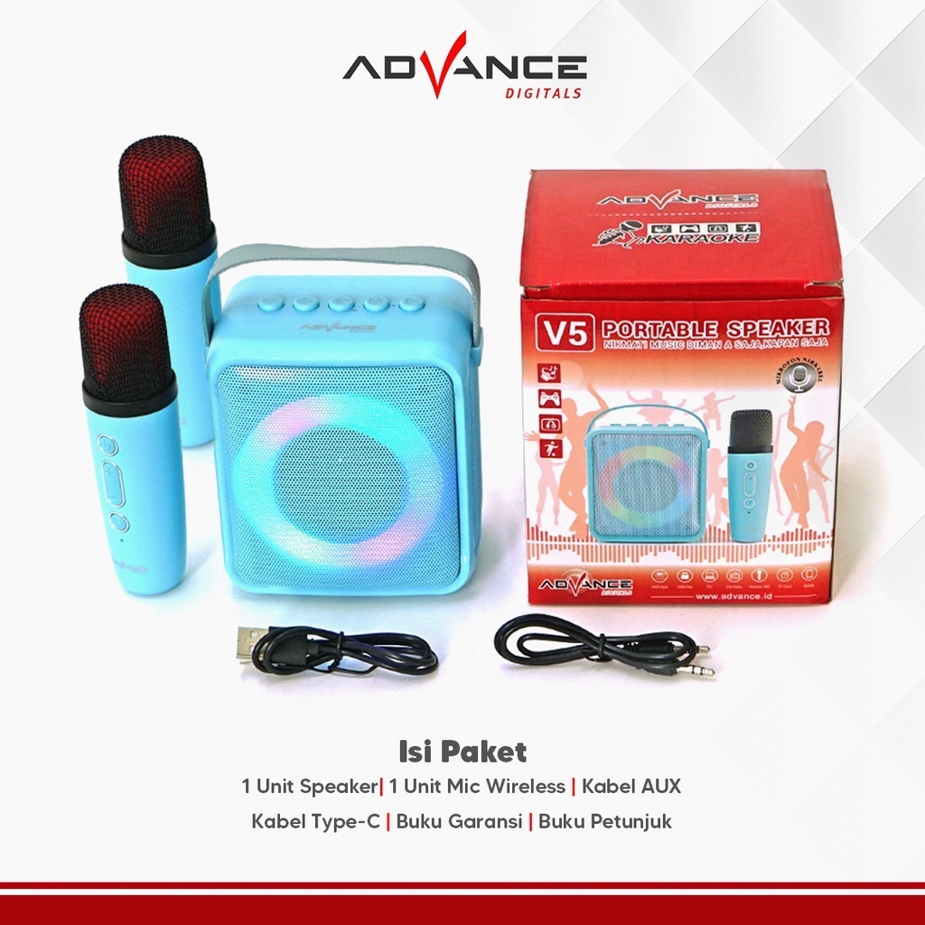 Jual Advance V5 Speaker Bluetooth With 2 Microphone Wireless Ukuran 2 ...