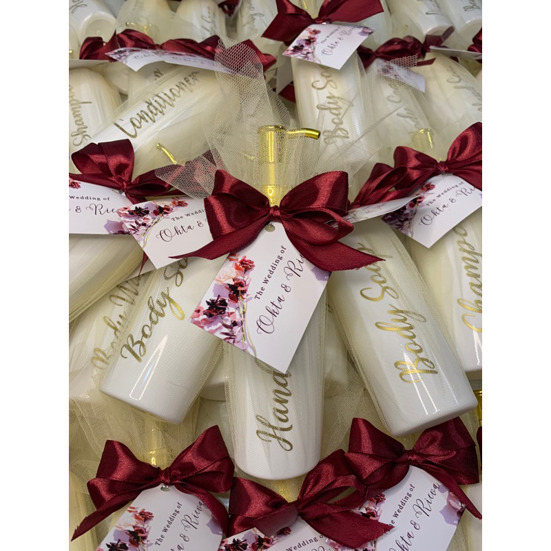 Jual SOUVENIR WEDDING ESTETIK NIKAHAN BOTOL SABUN SHAMPO 250Ml ...