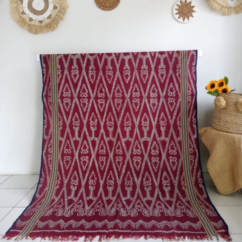 Jual Kain Tenun Kalimantan Tenun Cual Kain Dayak Merah Marun Bahan Baju ...