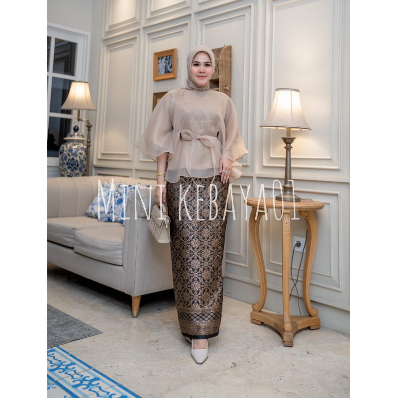 Jual MK ( COD ) Tunik Organza Set Rok Songket / Tunik Mewah / Tunik ...
