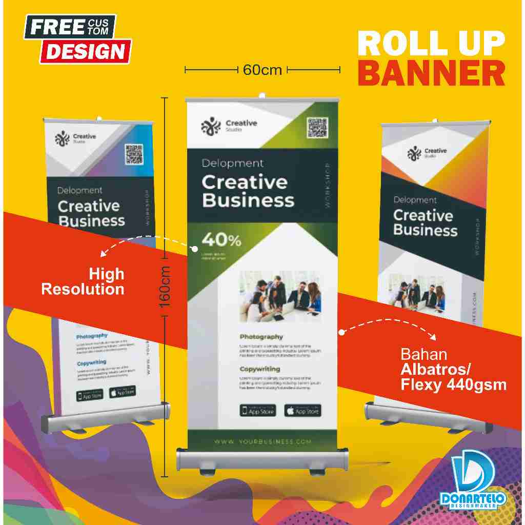 Jual FREE DESAIN || ROLL UP BANNER PREMIUM TERMURAH || CETAK ROLL UP BANNER { 60 X 160 CM ...