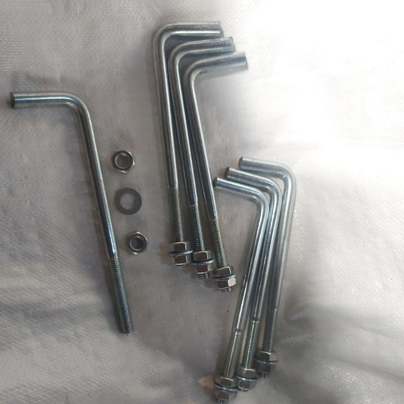 Jual Besi L Angkur L Galvanis Putih M12x200 Finishing Galvanis Blue ...