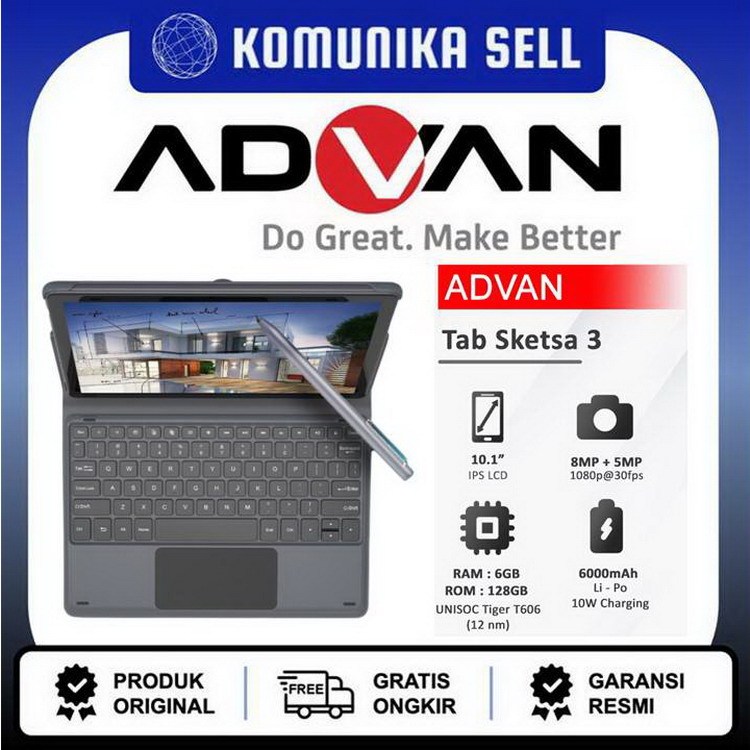 Jual Advan Sketsa 3 Free Stylus dan Keyboard - 8GB/128GB | Shopee Indonesia