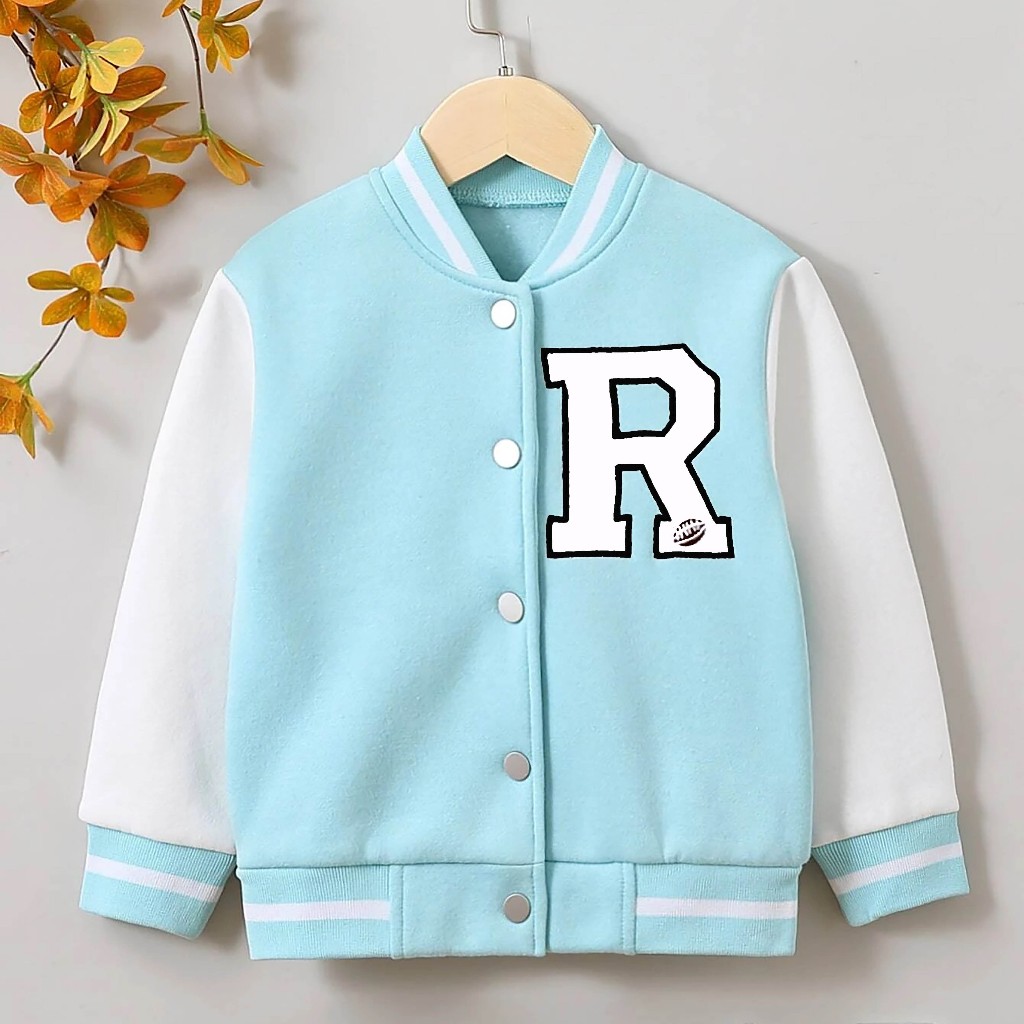 Jual Jaket Varsity Baseball Anak Unisex (1 th - 12 th) INISIAL R LOGO ...