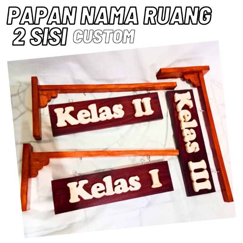 Jual Papan Nama Ruang Kelas 2 sisi Custom bolak balik | Shopee Indonesia
