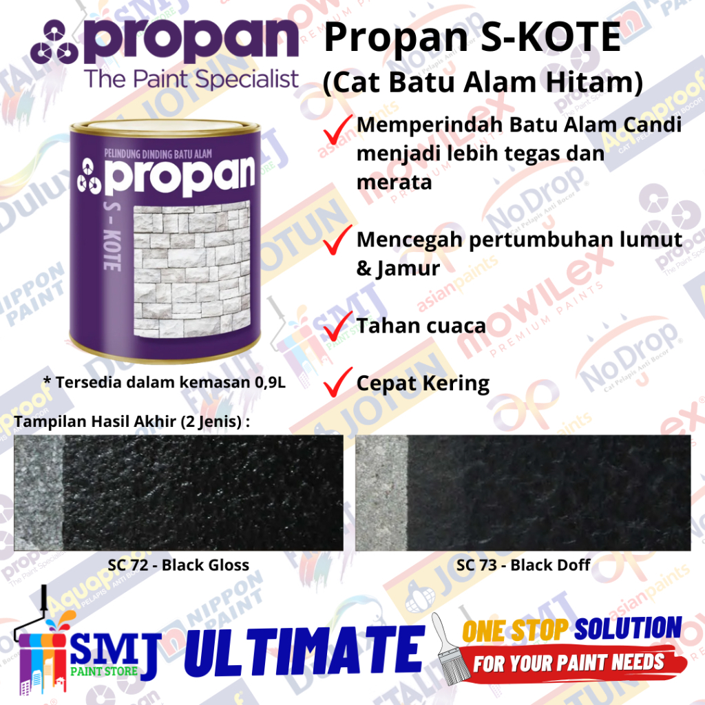 Jual Cat Pelapis Coating Batu Alam PROPAN S-KOTE / STONKOTE warna HITAM ...