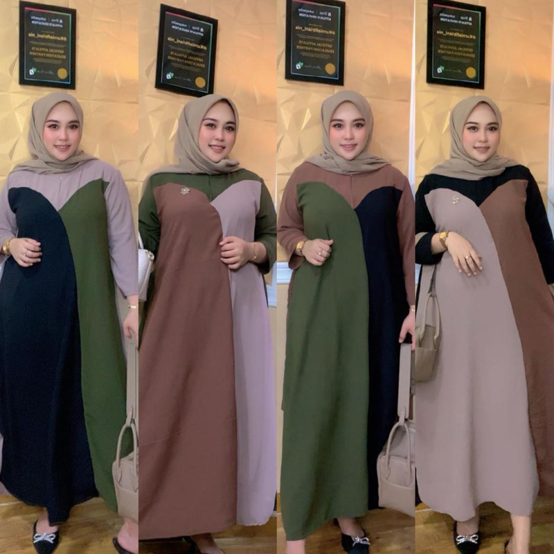 Jual Lisha Dress Wanita Bahan Crinkle AirFlow Premium Resleting Busui Tali Samping | Shopee ...
