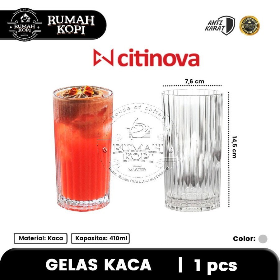 Jual Gelas Kaca Kopi Teh Minuman Dingin Dilly Highball Glass 410ml (1 pcs) | Shopee Indonesia