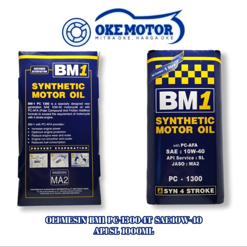 Jual Oli Mesin BM1 PC-1300 4T SAE 10W-40 1000ML | Shopee Indonesia