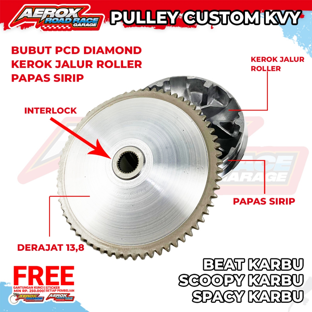 Jual Pulley Custom Interlock Beat Stater kasar Scoopy Stater Kasar Beat ...