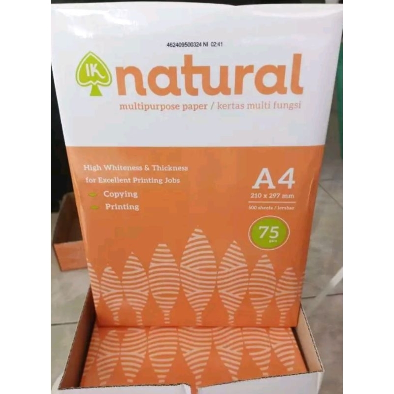 Jual Kertas HVS Natural A4 75 gsm 1 Rim = 500 Lembar | Shopee Indonesia