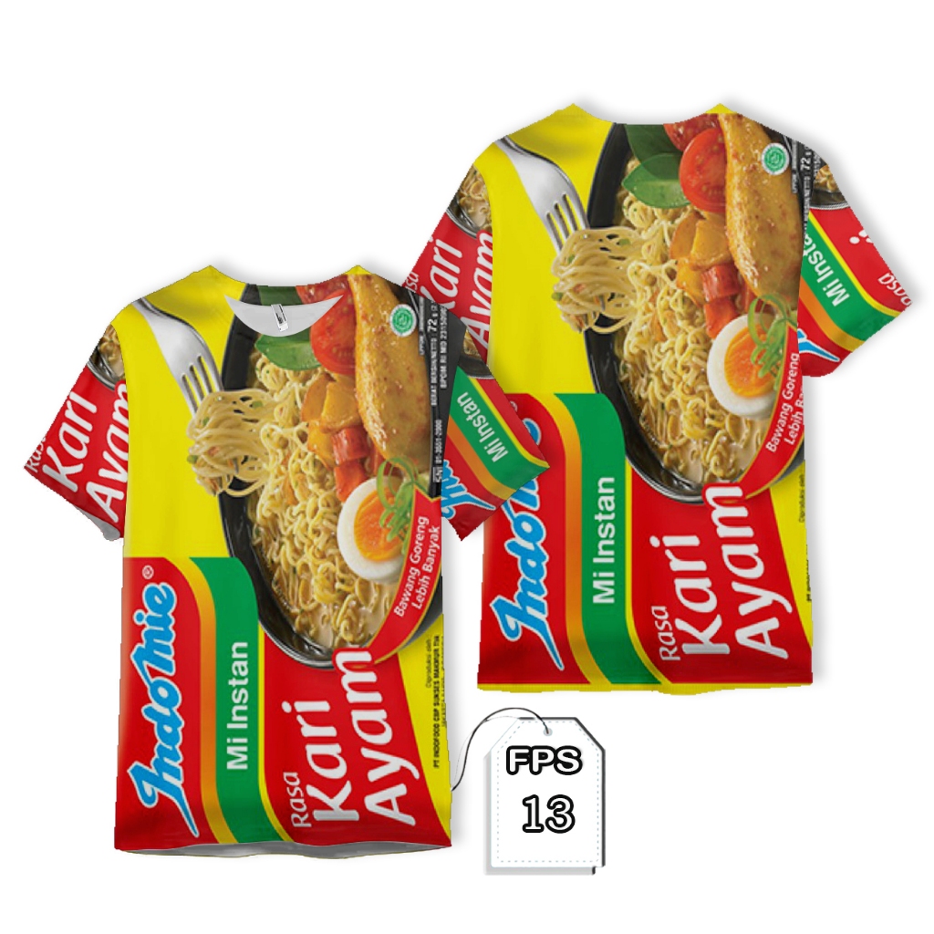 Jual Baju Indomie All Variant Noodles Full Print Baju T-SHIRT 3D ...