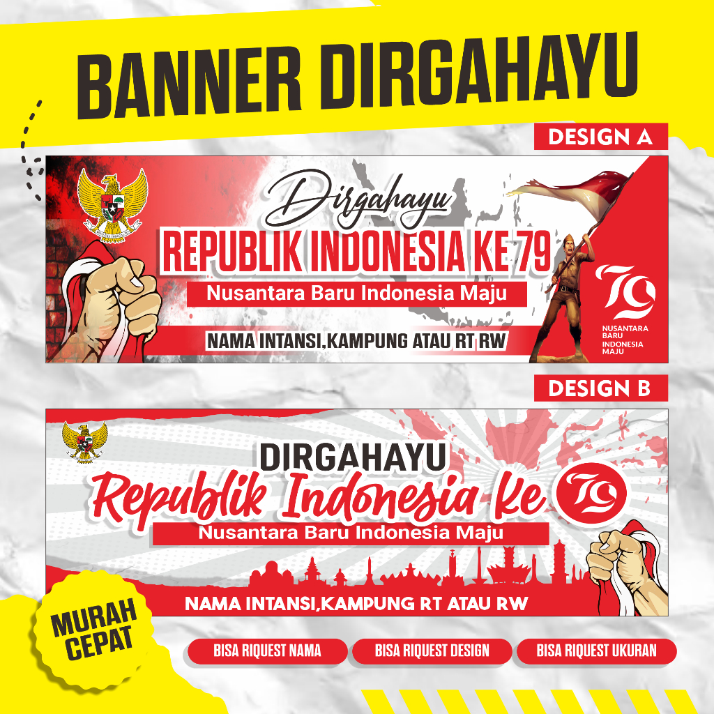 Jual Banner Spanduk Agustusan Bisa Ganti Nama Kampung RT/RW custom ...