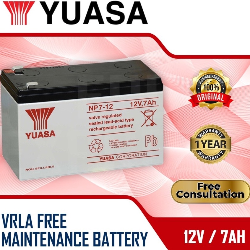 Jual KODE H5D Aki UPS YUASA 12V 7AH Baterai UPS Aki Kering Batere Battery VRLA original | Shopee ...