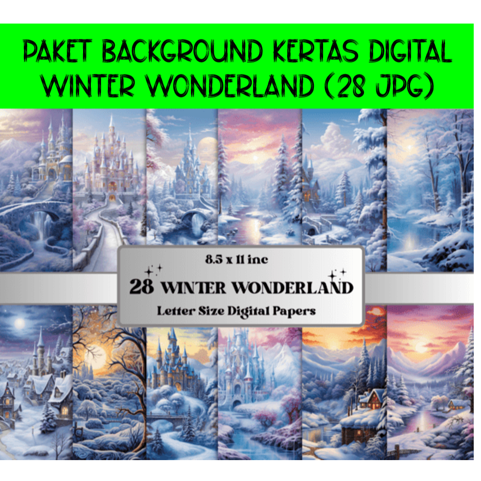 Jual Paket Background Kertas Digital Winter Wonderland (28 JPG ...